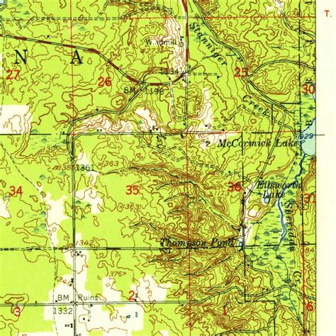 Lewiston Mi 1949 62500 Scale Map By United States Geological Survey