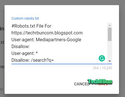 Custom Robots Txt Generator For Blogger BlogSpot Blog