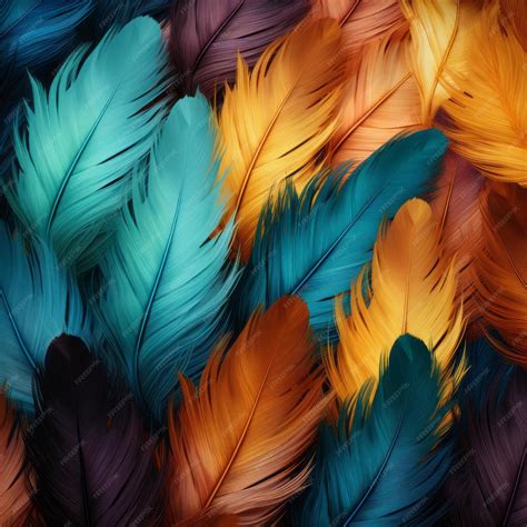 Premium Photo Stylized Osprey Feathers Pattern With Colorful Layered