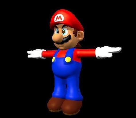 3d Model Mario N64 Vr Ar Low Poly Cgtrader