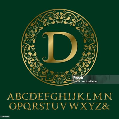 D 초기 모노그램이 있는 텐드릴골드 글자 0명에 대한 스톡 벡터 아트 및 기타 이미지 0명 개체 그룹 고풍스런 Istock