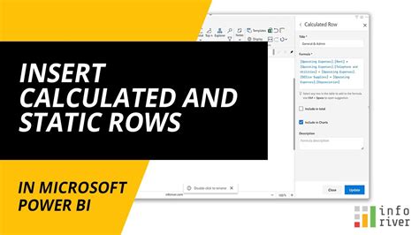 insert calculated and static rows in microsoft power bi youtube