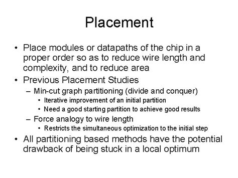 Gordian Placement Tool Quadratic And Linear Problem Formulation