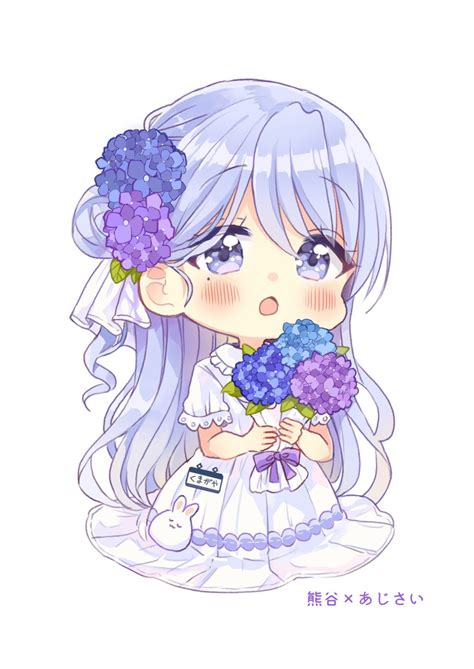 Safebooru 1girl Blue Eyes Blue Flower Blush Bouquet Character Request