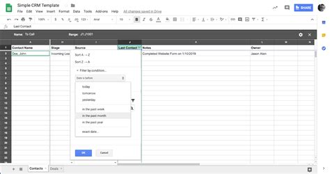 Google Sheets Crm Template Free