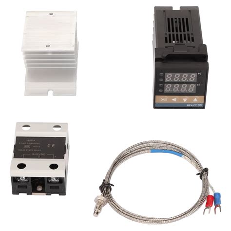 Digital Pid Thermostat Accurate Temperature Controller With K Thermocouple Heat Sink Solid State