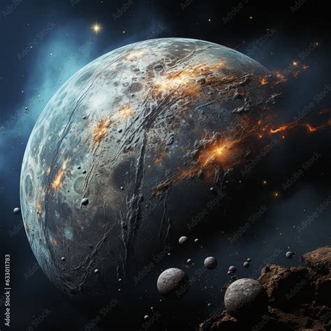 An Image Of Jupiters Moon Ganymede Showcasing Its Complex Surface