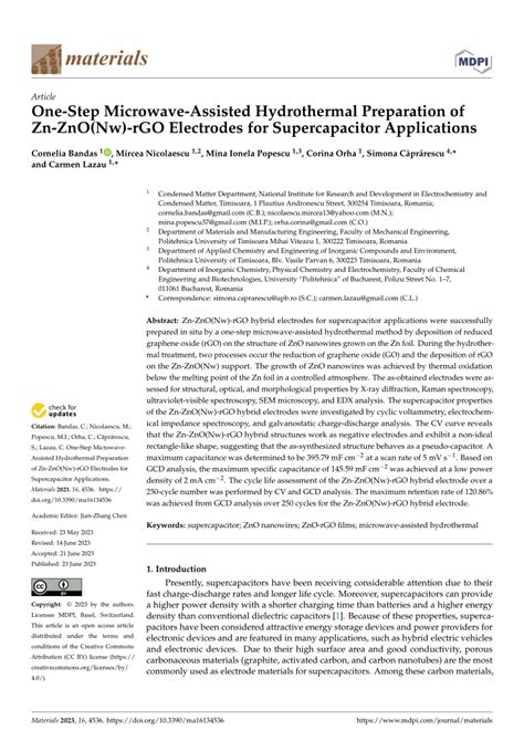 Pdf One Step Microwave Assisted Hydrothermal Preparation Of Zn Znonw