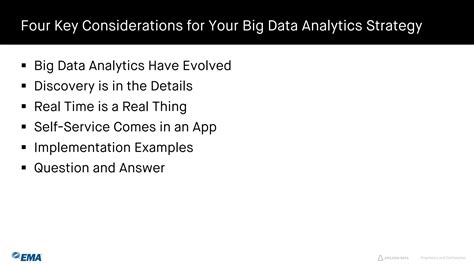 Four Key Considerations For Your Big Data Analytics Strategy Ppt