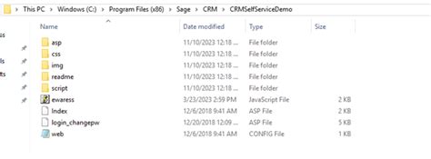 Internal Server Error When Accessing Sage CRM Self Service Demo Site In Sage CRM