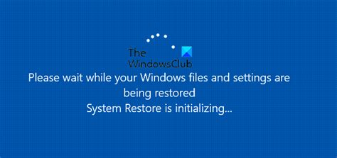 System Restore Stuck Or Hung Up Stop System Restore