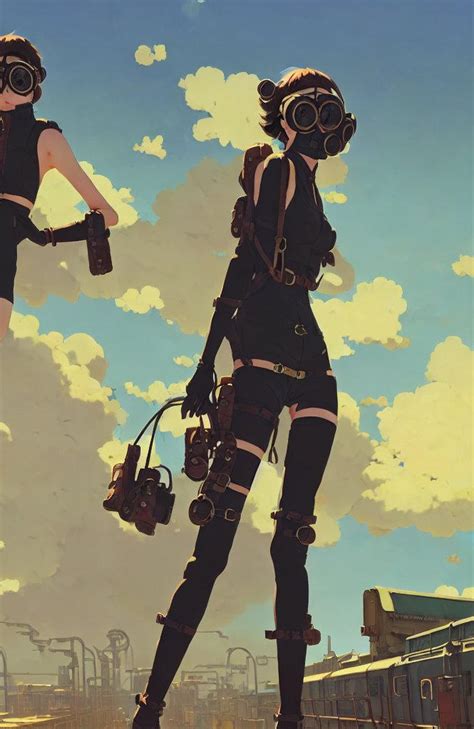 Dieselpunk Girl Thigh High Boots Wearing Thongs An By Ziggyxdust On Deviantart