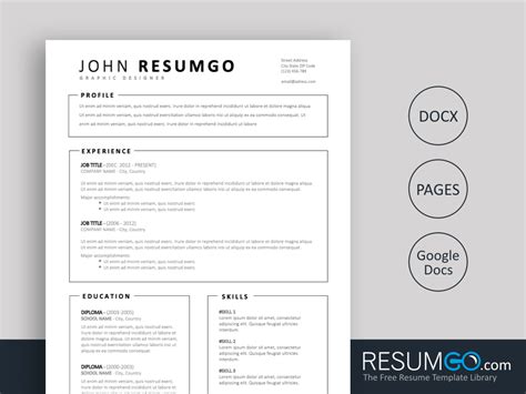 Simple Resume Template Free Simple Resume Template In Psd Format