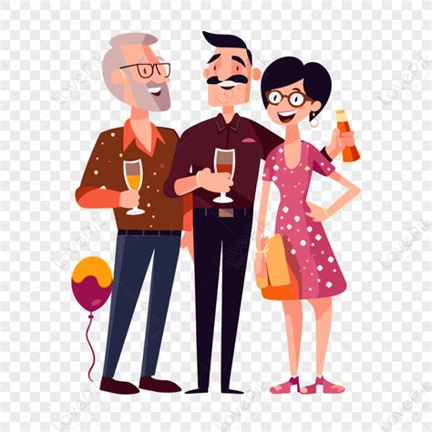 부모님의 밤 외출 벡터 만화 상표 클립 아트