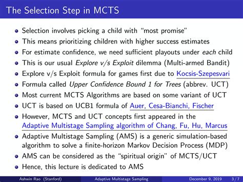 adaptive multistage sampling algorithm the origins of monte carlo tree search ppt