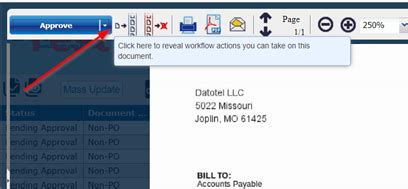 Reject Workflow Button DataServ