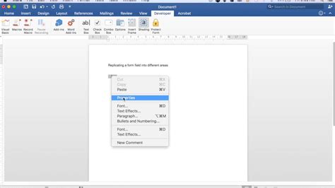 Adding A Form Field And Cross Reference Field In Microsoft Word Mac