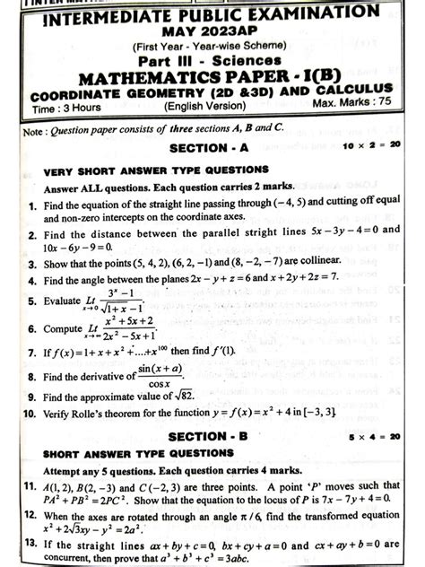 Maths Ib Model Papers Pdf