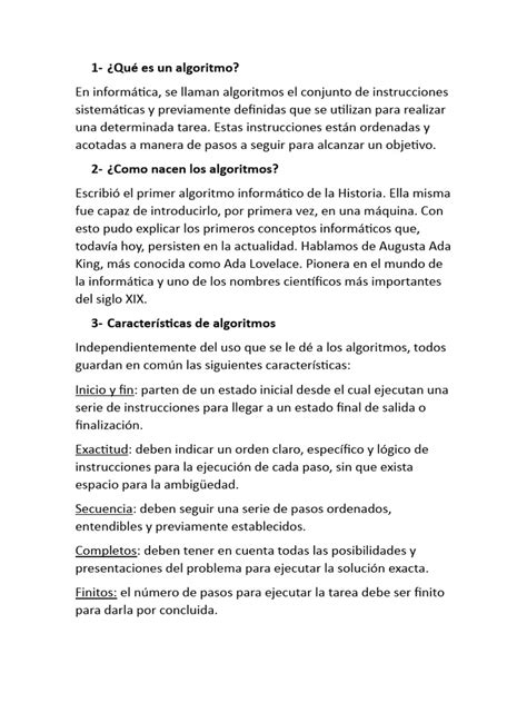 Qué Es Un Algoritmo Pdf Lenguaje De Programación Programación De Computadoras