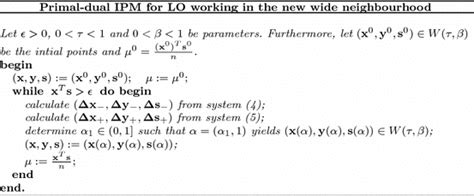 Primaldual Interior Point Algorithm Download Scientific Diagram