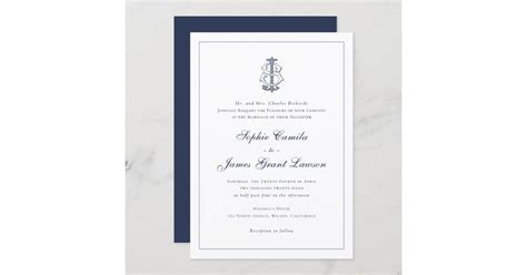 Elegant Vintage Decorative Monogram Js Wedding Invitation Zazzle