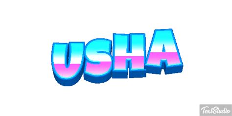 Usha Name Animated  Logo Designs