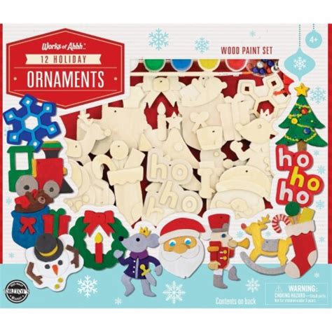 12 Holiday Ornaments Wood Paint Set 1 Unit Ralphs