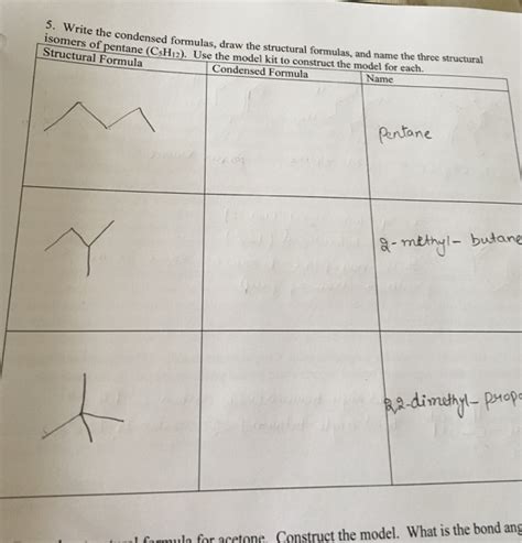 Solved Write The Condensed Formulas Draw The Structural Chegg