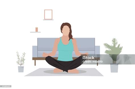 요가를 연습하는 여자 고립 된 벡터 일러스트 레이 션 평면 디자인 건강한 생활방식에 대한 스톡 벡터 아트 및 기타 이미지 건강한 생활방식 균형 기도 자세 Istock