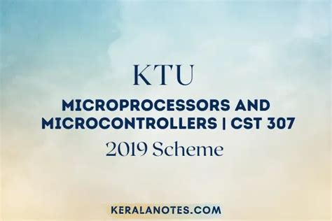 Ktu Notes Microprocessors And Microcontrollers S5 2019 Scheme