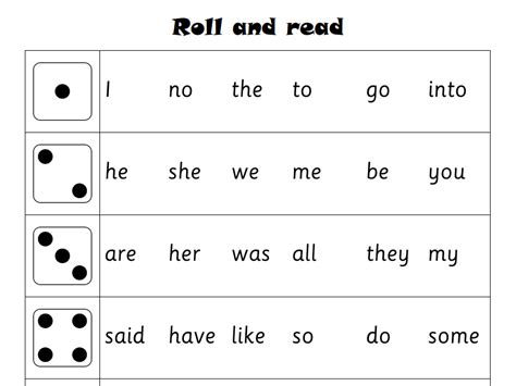 Tricky Words Roll And Read Phase 2 5 Teaching Resources