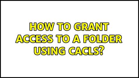 How To Grant Access To A Folder Using Cacls 2 Solutions Youtube