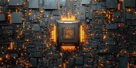 Illuminated Motherboard With Central Processing Unit Premium Ai