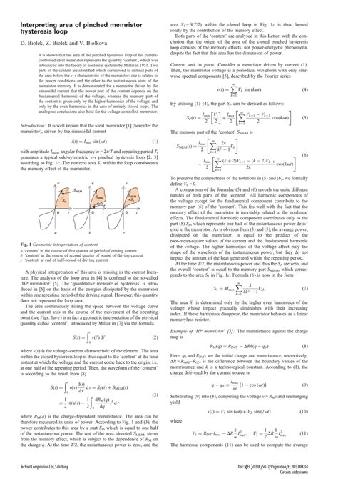Pdf Interpreting Area Of Pinched Memristor Hysteresis Loop