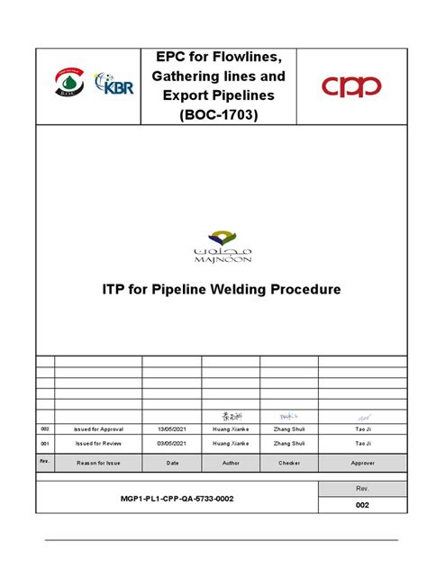 Itp For Pipeline Welding Procedure Pdf Nondestructive Testing Pipe Fluid Conveyance