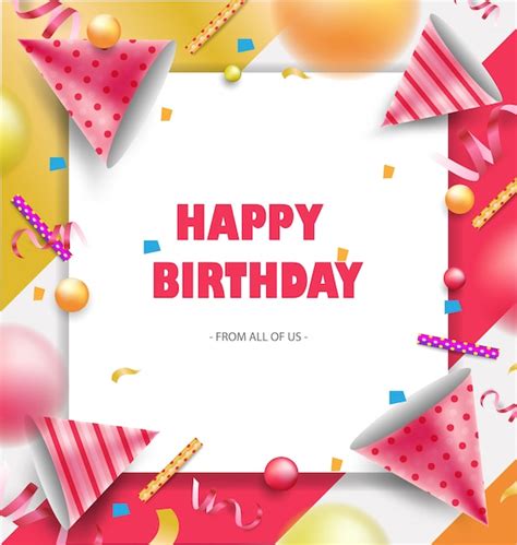 생일 축하 인사말 카드 프리미엄 벡터