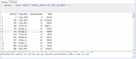 SAP HANA Table Functions HANA