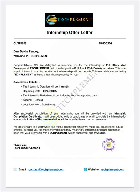 Techplement Fullstack Webdevelopment Internshipopportunity Devika Pandey