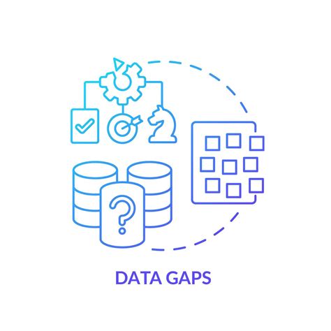 Data Gaps Blue Gradient Concept Icon Missing Information Database Governance Problems Storage