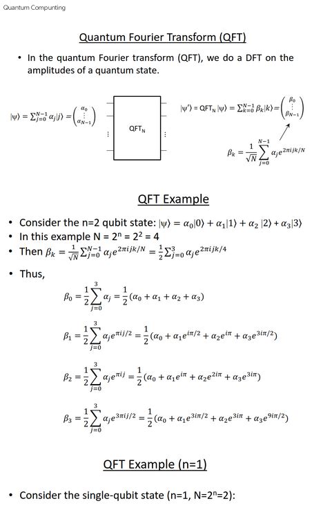 Quantum Computing Quantum Fourier Transform Qft •