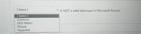 Is Not A Valid Data Type In Microsoft