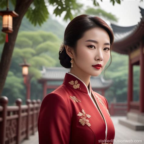 East Asian Woman In Zhongshan Suit Stable Diffusion Online