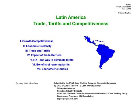 Ppt Latin America Trade Tariffs And Competitiveness Powerpoint
