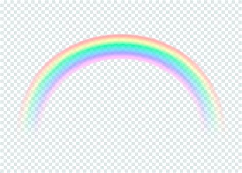 투명 한 배경 벡터 일러스트 레이 션에 고립 된 투명 무지개 프리미엄 벡터
