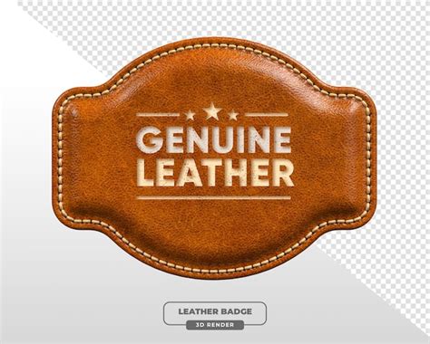 Реалистичный 3d рендеринг настоящей кожаный значка Бесплатный Psd