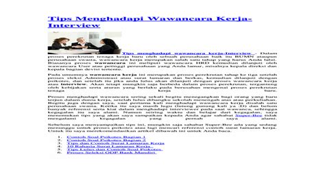 Soal Psikotes Interview Kerja