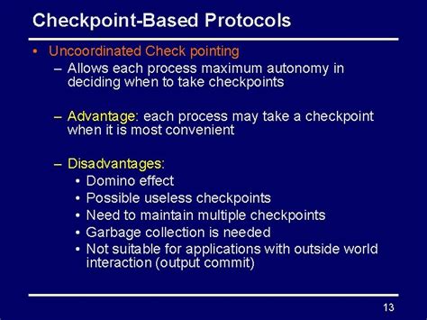Fault Tolerant Systems Checkpointing And Rollback Recovery Protocols