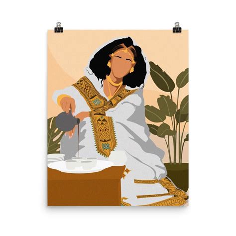 Eritrean Woman Eritrean Jebena Ceremony Eritrean Wall Art Etsy