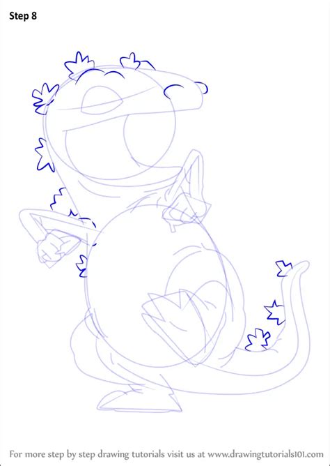 How To Draw Reptar From Rugrats Rugrats Step By Step