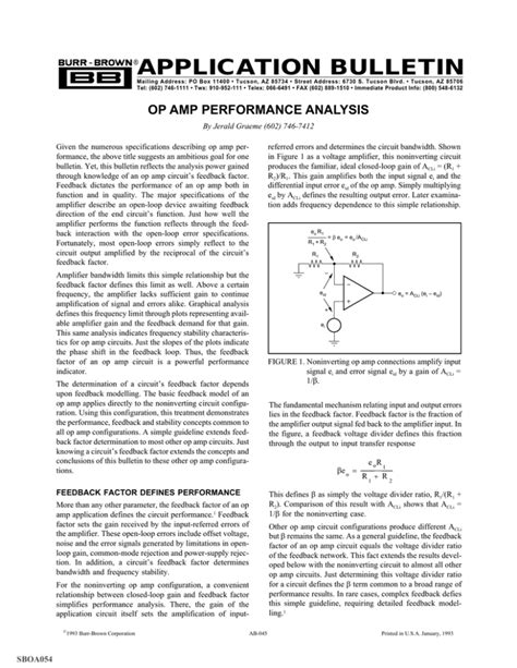Op Amp Performance Analysis
